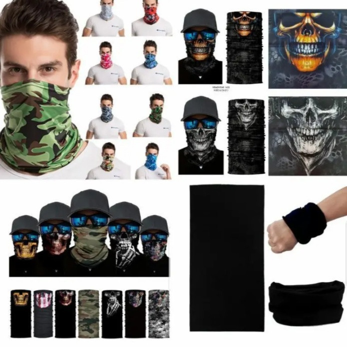 Jual Masker Buff Pria Tebal Original Multifungsi bandana berkerdara ...