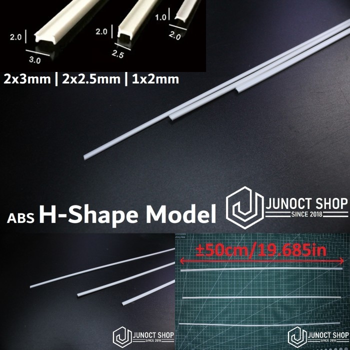 Jual ABS H Shape PVC - H Beam PLA List Batang Sudut Siku Kanal I- Plastik Maket Miniature ...