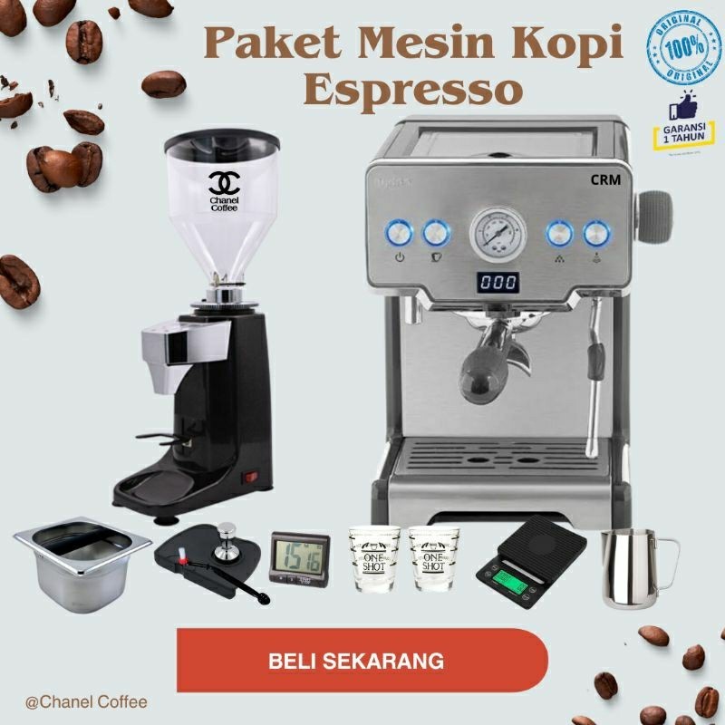 Jual Paket Mesin Coffee Espresso GS 05 + Grinder N500 Automatic + Tools ...