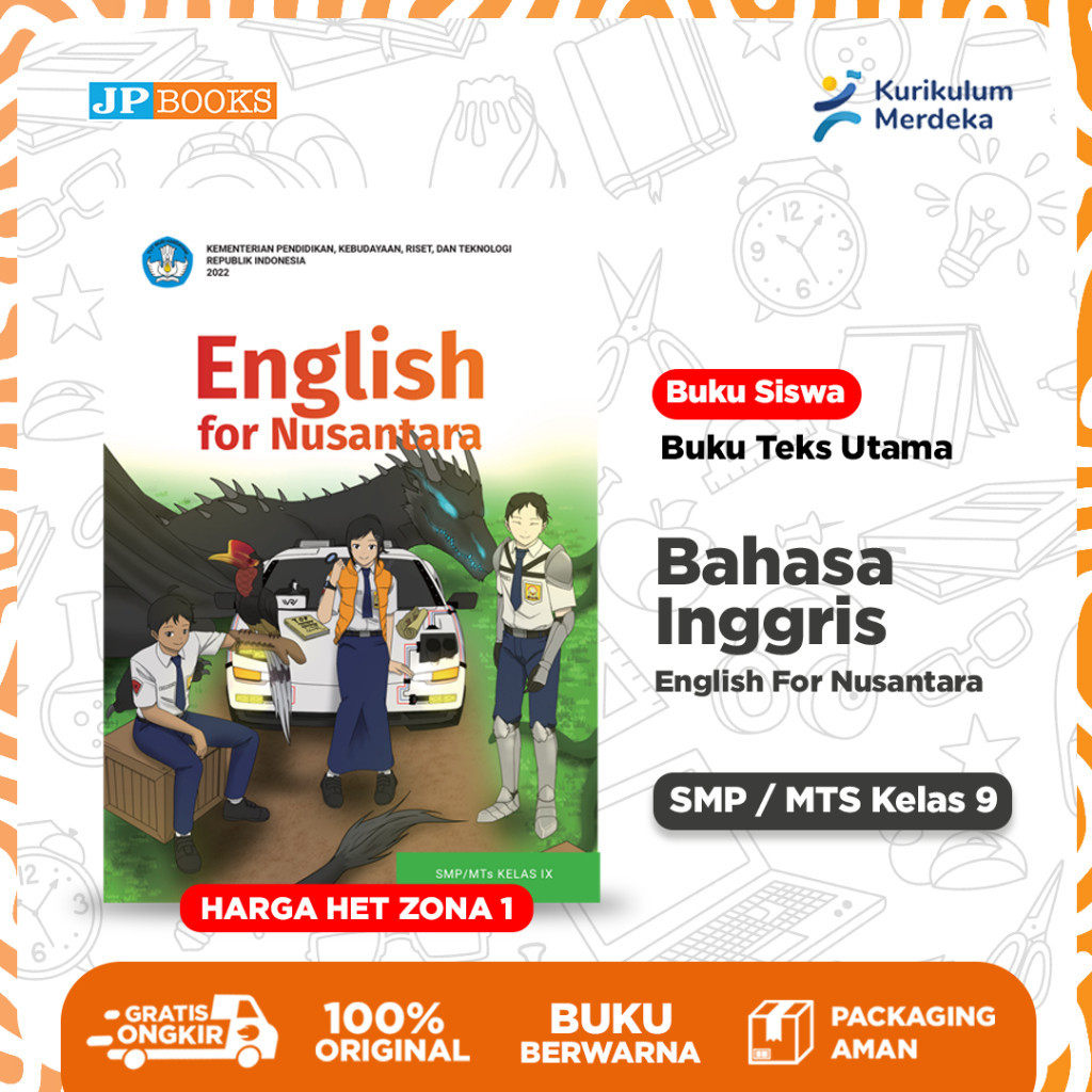 Jual JP Books – Buku Siswa Teks Utama Het Kurmer Sekolah English For Nusantara Untuk Smp/Mts ...
