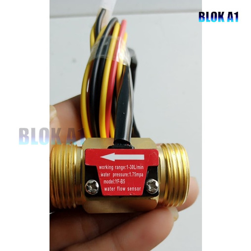 Jual Flow Sensor Kuningan Ukuran 1/2 dan 3/4 + Kabel Perpanjangan Soket ...