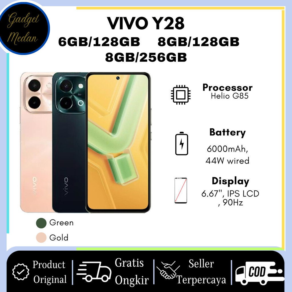 Jual Vivo Y28 6GB/128GB 8GB/128GB 8GB/256GB Garansi Resmi | Shopee Indonesia