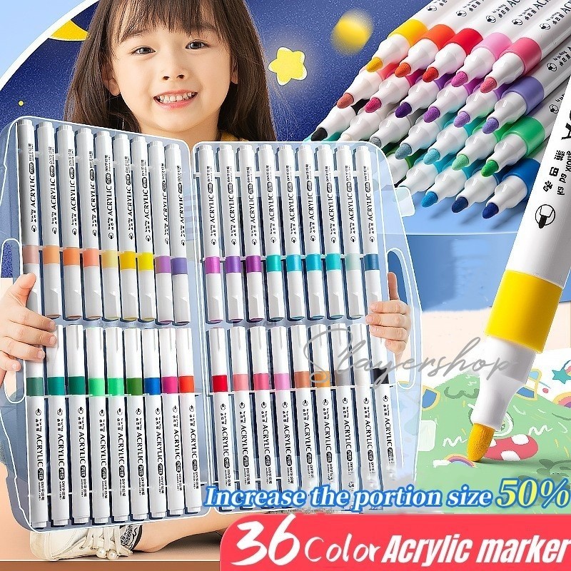 Jual Color Marker 80/60 /24/12 Colors Acrylic Marker Set Waterproof Pen ...
