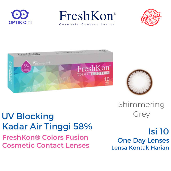 Jual Softlens Freshkon Daily Colors Fusion Shimmering Grey Original ...