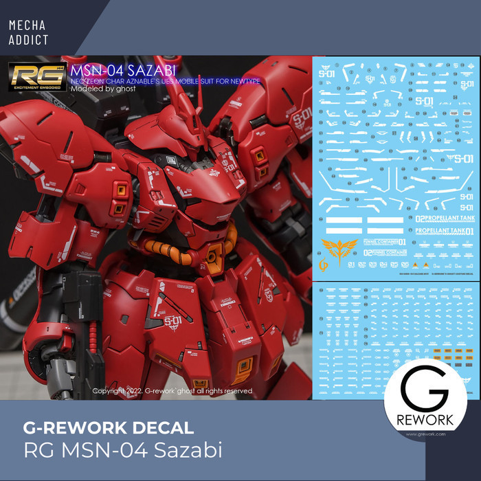 Jual Water Slide Decal RG MSN-04 Sazabi by G-Rework - Original | Shopee ...