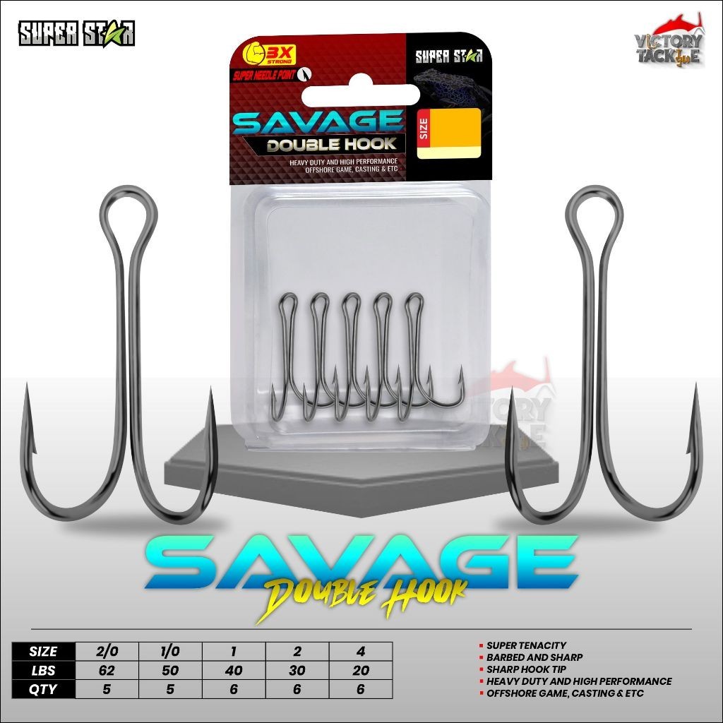 Jual Kail Pancing Superstar Savage Double Hook 3x Strong kail untuk ...