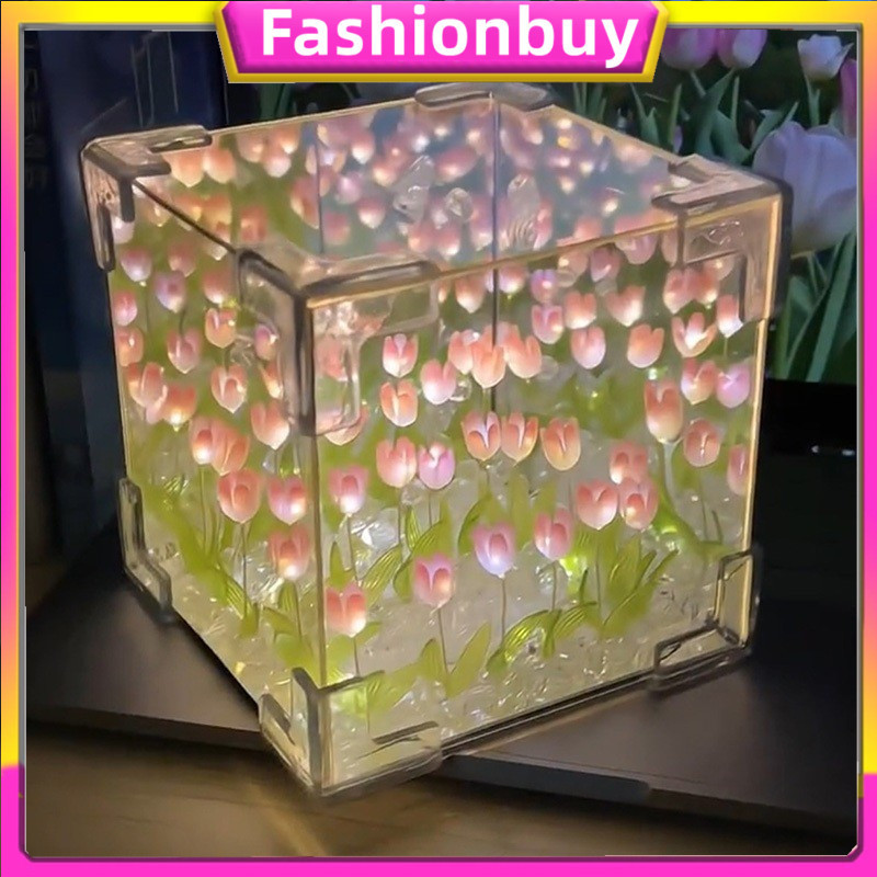 Jual 【COD】Lampu Malam Tulip Kubus Rubik / Lampu malam DIY buatan tangan ...
