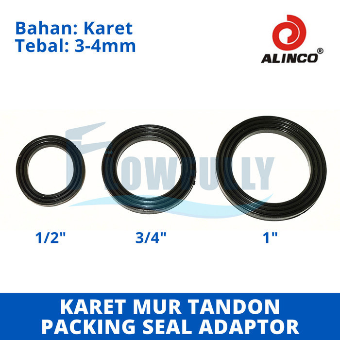 Jual KARET MUR TANDON TOREN AIR ALINCO PACKING SEAL ADAPTOR INLET 1/2 3 ...