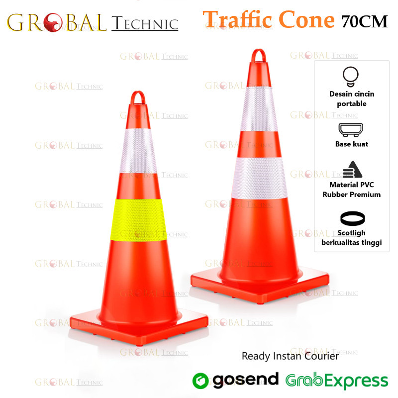 Jual Safety Traffic Cone 70CM / Kerucut Lalu Lintas Rubber | Shopee Indonesia