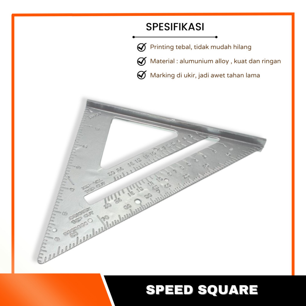 Jual Penggaris Siku Speed Square 7 Inch Abu" Sudut Triangle Penggaris ...