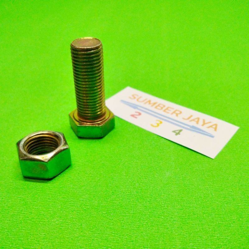 Jual BAUT MUR 12 X 30 KUNING BMK PER 10 PCS | Shopee Indonesia