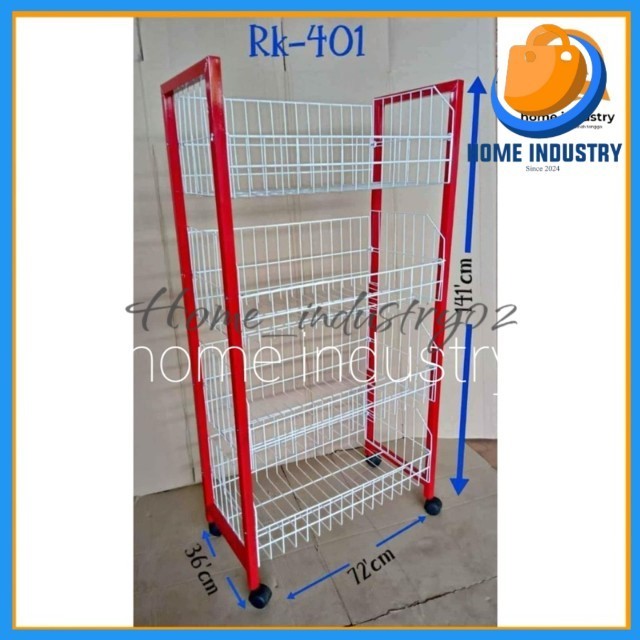 Jual Rak Serbaguna Besi Susun 4 Roda/Rak Besi/Rak Gudang/Rak Ciki Besi ...