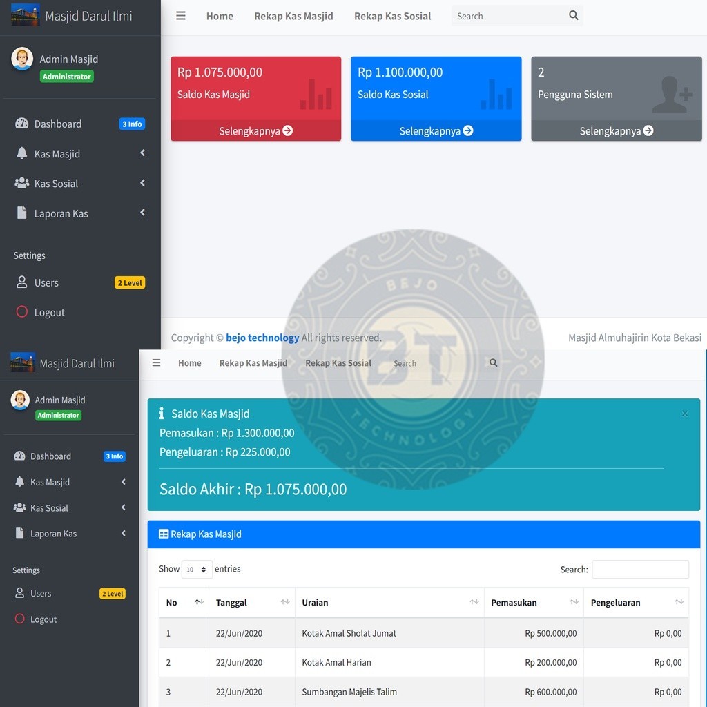 Jual APLIKASI WEB SOURCE CODE KAS PENCATATAN KEUANGAN MASJID GRATIS ...