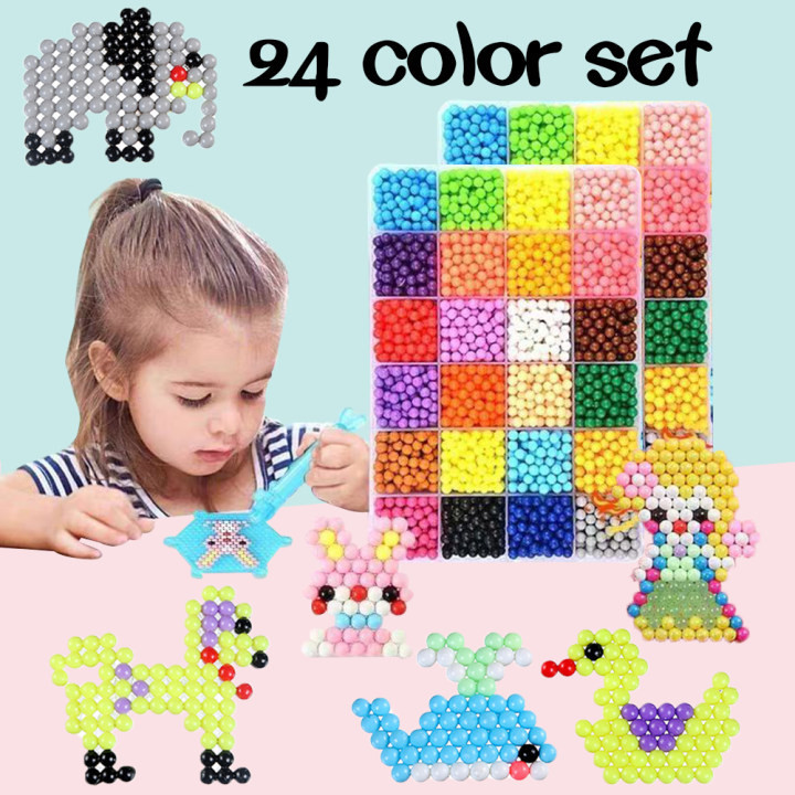 Jual Mainan Anak Diy beads Set 2400PCS/ Diy Anak Magic Water Beads ...