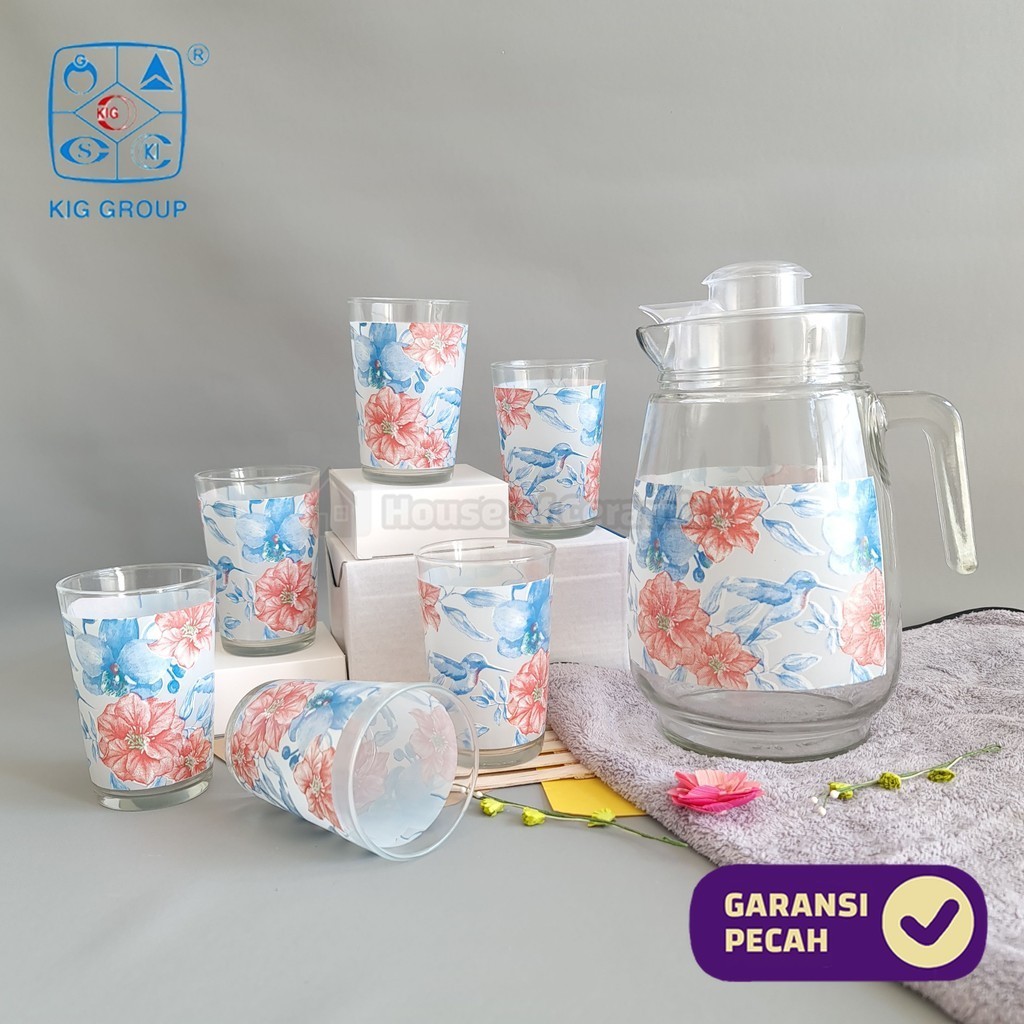 Jual KIG 1 SET Drink Set LAZETTA Pitcher Set Beling Jug Drink Set 4 ...