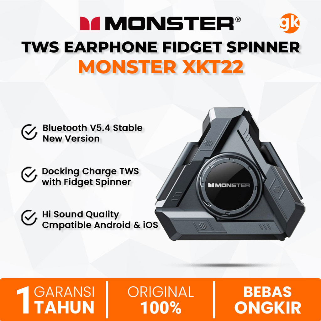 Jual MONSTER XKT22 TWS Earphone Bluetooth 5.4 Wireless Gaming Headset ...