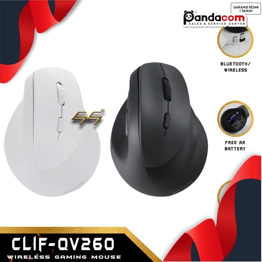 Jual Rexus Clif QV260 QV-260 Wireless Mouse Bluetooth Vertical | Shopee ...