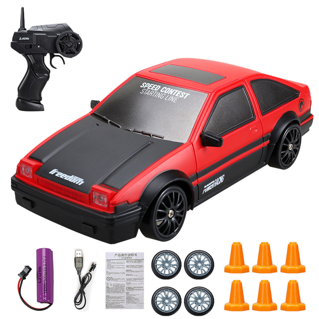 Jual Mainan Mobil Drift RC 1:24 4WD Dengan Lampu LED Balap Mobil RC 2 ...