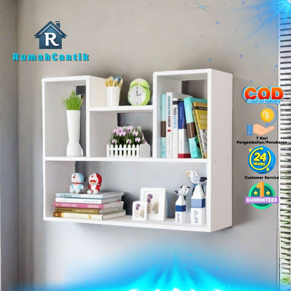 Jual RumahCantik - Rak Dinding 4 Sekat Rak Hiasan Ruang Tamu Keluarga ...