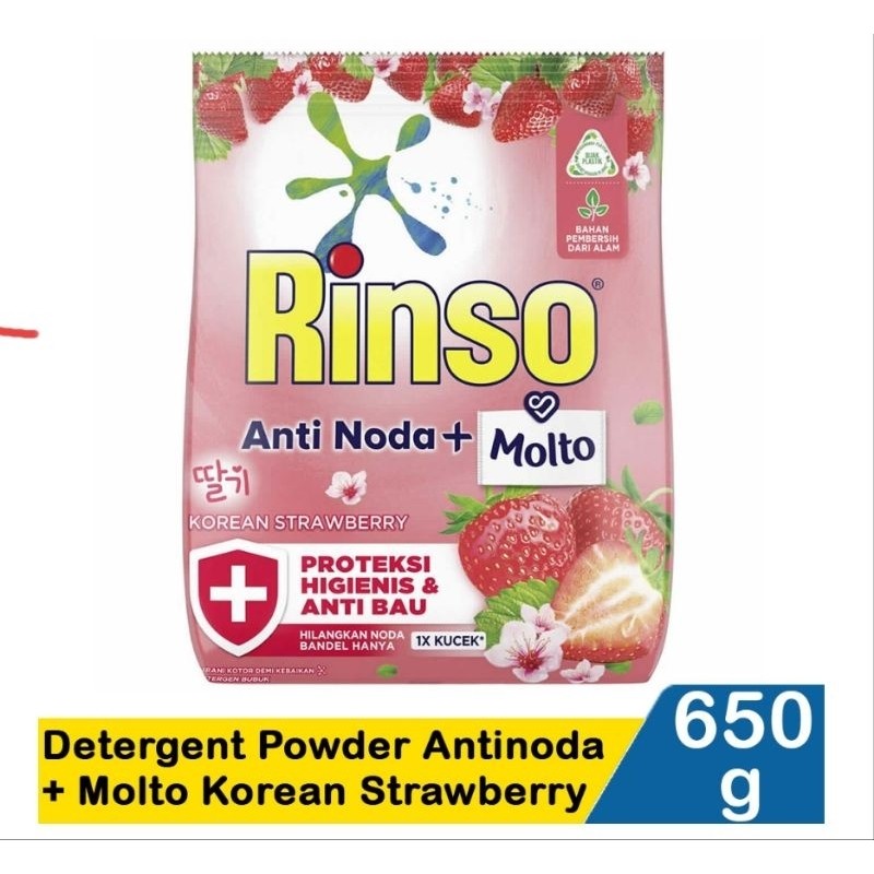 Jual Rinso Detergent Bubuk Powder Anti Noda + Molto Korean Strawberry ...