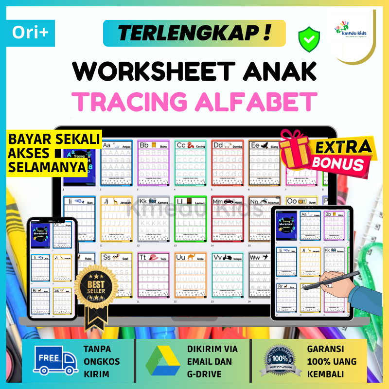 Jual WORKSHEET TRACING ALFABET Buku Edukasi Anak Buku Worksheet Lembar ...