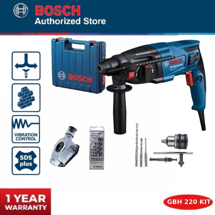 Jual Bosch Rotary Hammer GBH 220 KIT / Mesin Bor Bobok Set | Shopee Indonesia
