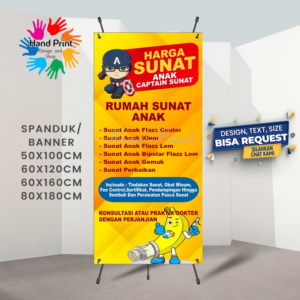 Jual Cetak Spanduk Banner Rumah Sunat Anak MMT Spanduk Custom 60x160 ...