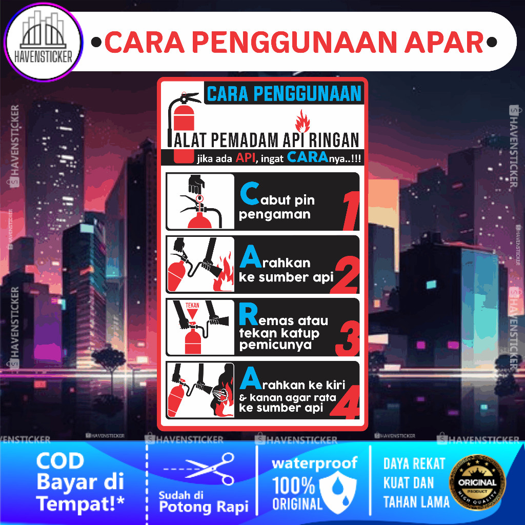 Jual Stiker Cara Penggunaan Alat Pemadam Api Ringan / Apar Laminasi ...