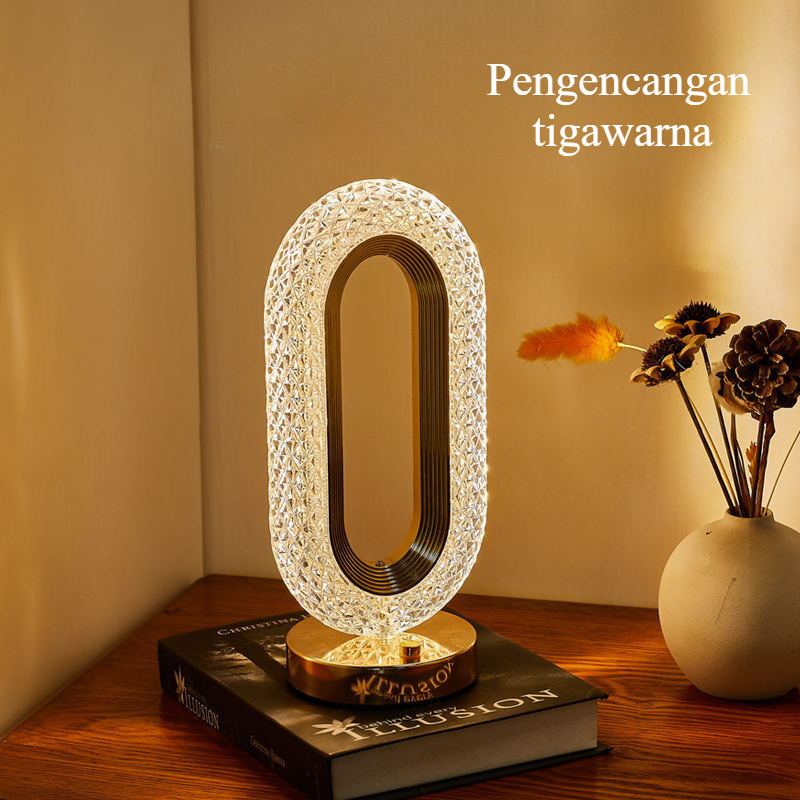 Jual Lampu Meja Mini 3 Warna Dari Kristal Akrilik, Pencahayaan Sentuhan ...