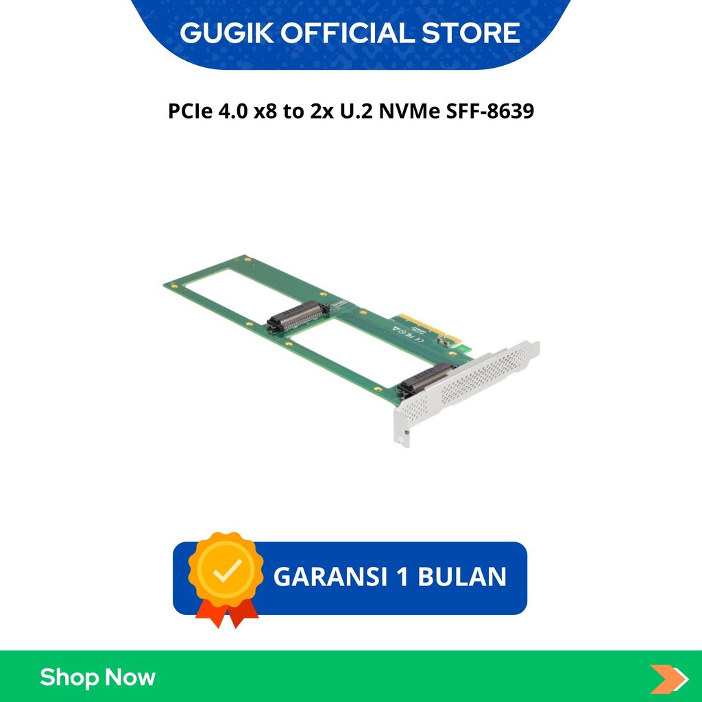Jual PCie X8 3.0 to Nvme U.2 Adapter SFF-8639 2 Port | Shopee Indonesia