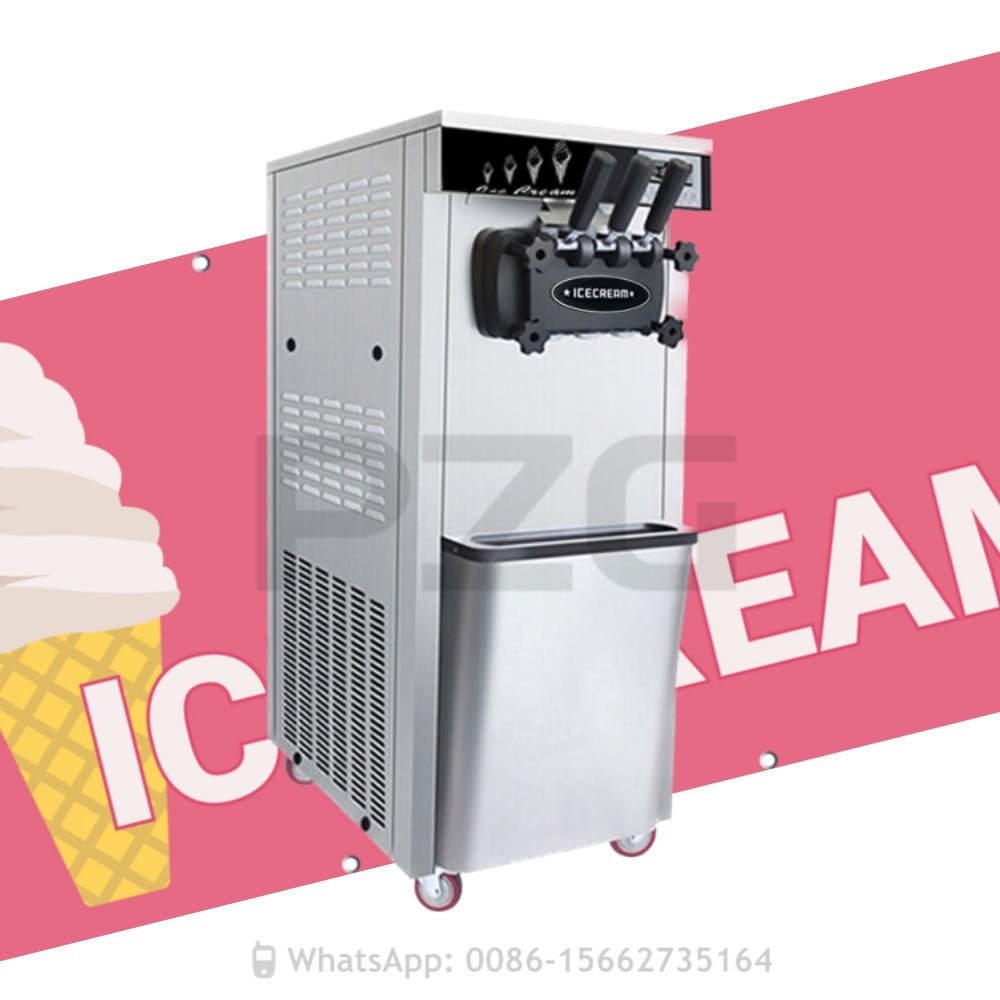 Jual 18~22L/H Soft Ice Cream Making Machine With Mixer Floor Standing 3 ...