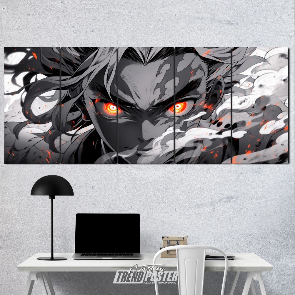 Jual Poster Kayu Demon Slayer's Kyojuro Rengoku Intense Manga Art ...