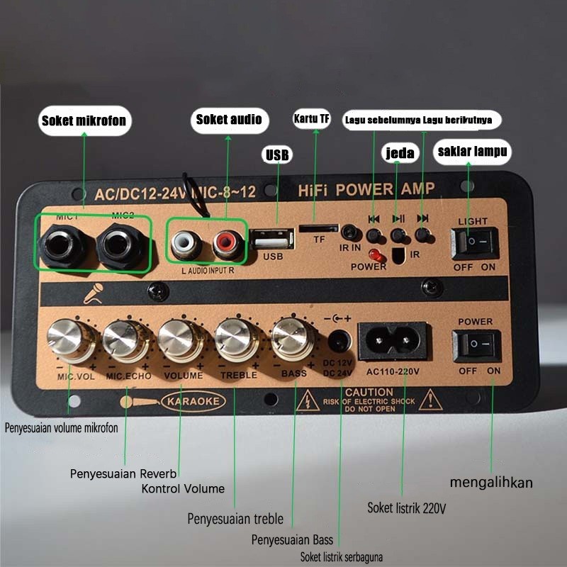 Jual Amplifier Board Karaoke Audio Bluetooth USB FM Radio TF Player ...