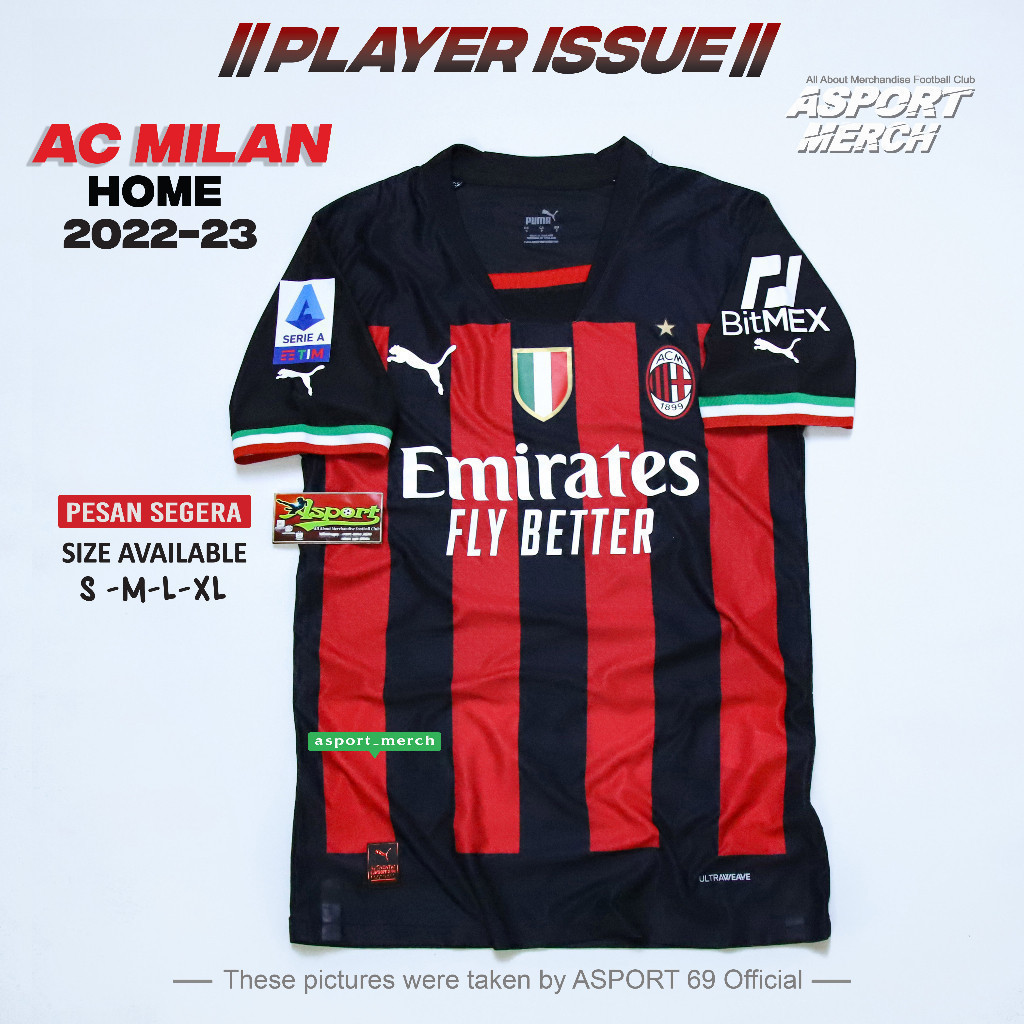 Jual PLAYER ISSUE MILAN JERSEY BOLA MILAN HOME 2022 2023 PI | Shopee Indonesia