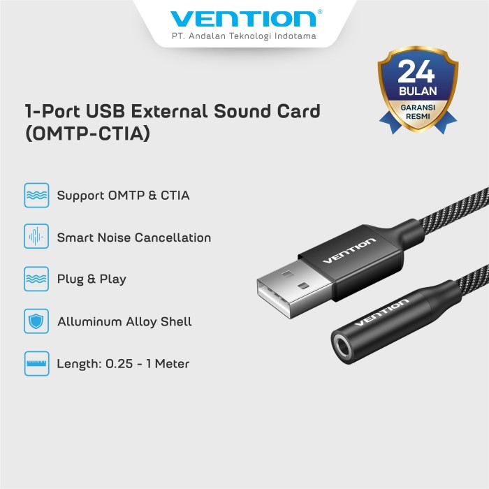 Jual Vention Kabel USB External Sound Card to Jack Audio Aux 3.5mm ...