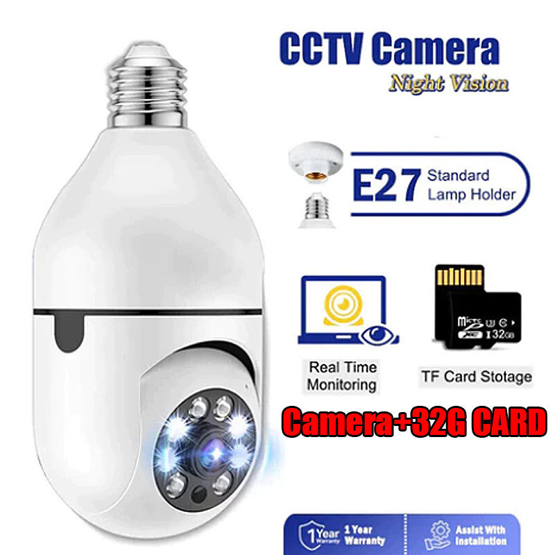 Jual CCTV Lampu V380 Pro 3MP Kamera CCTV Wifi Lampu CCTV 360 Derajat ...