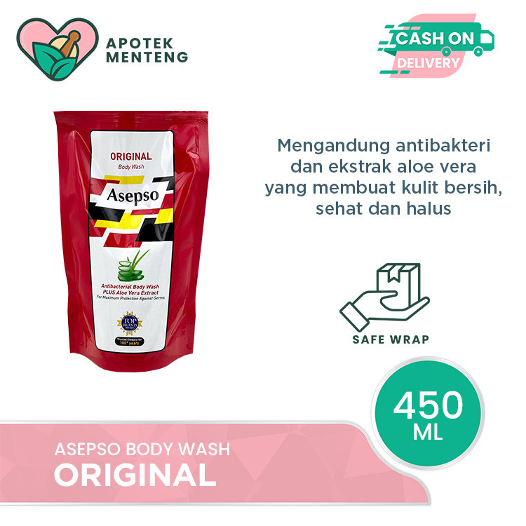 Jual Asepso Body Wash Refill Original 450 ML - Sabun Cair Antibacterial | Shopee Indonesia