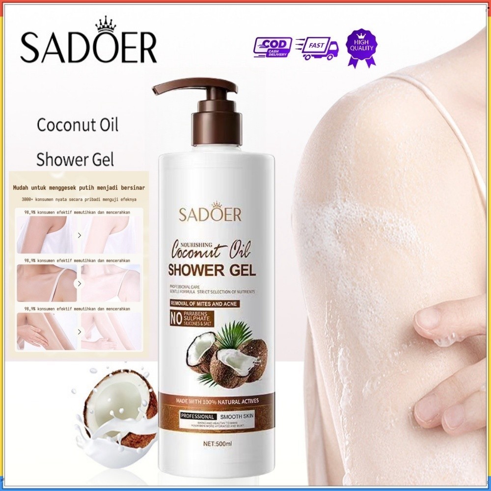 Jual SADOER Coconut Oil Body Wash SCENTED BODY WASH Oil Whitening Control Memotong Anti-Mite ...