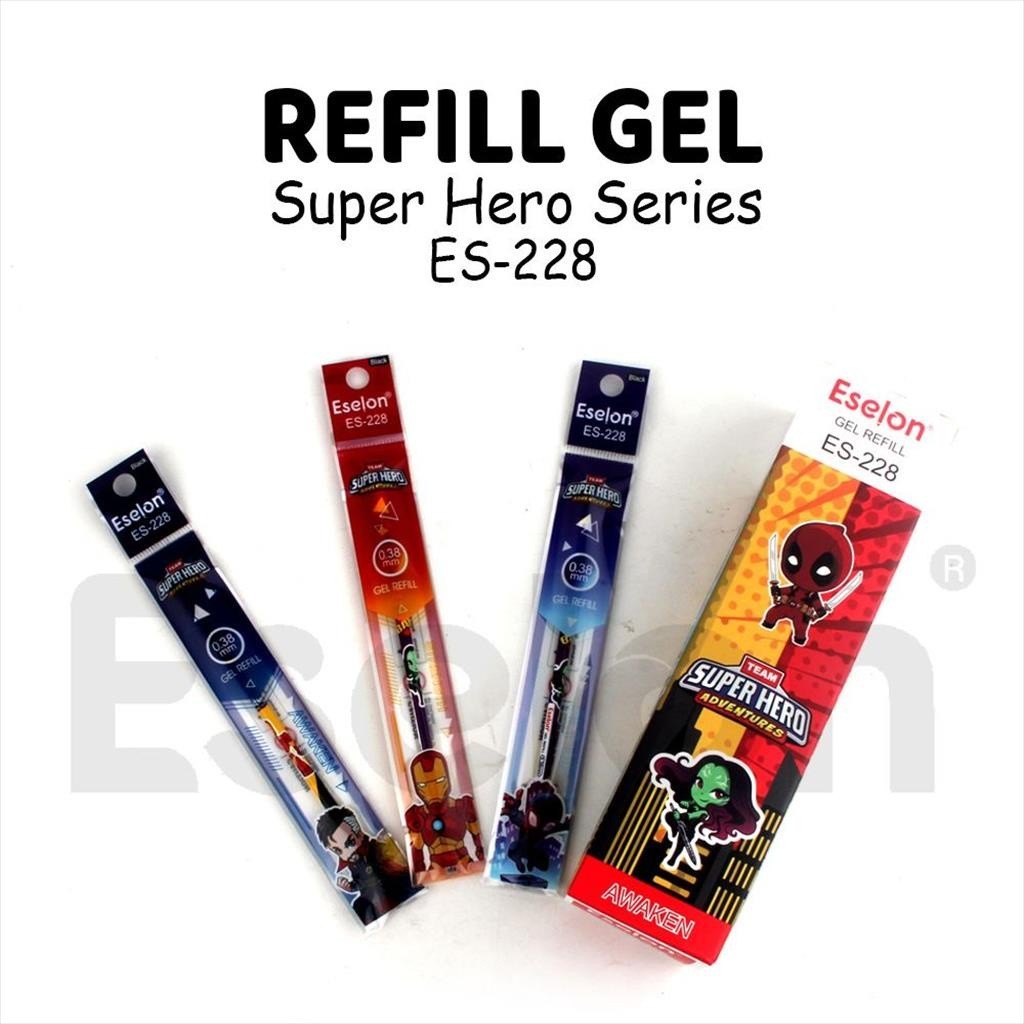 Jual Eselon Refill Gel Pen / Isi Pulpen 0.38mm Hitam ( Satuan ...