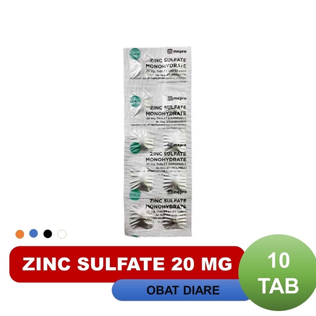 Jual Zinc Sulfate Monohydrate Mepro 20 Mg Strip 10 Tablet | Shopee ...
