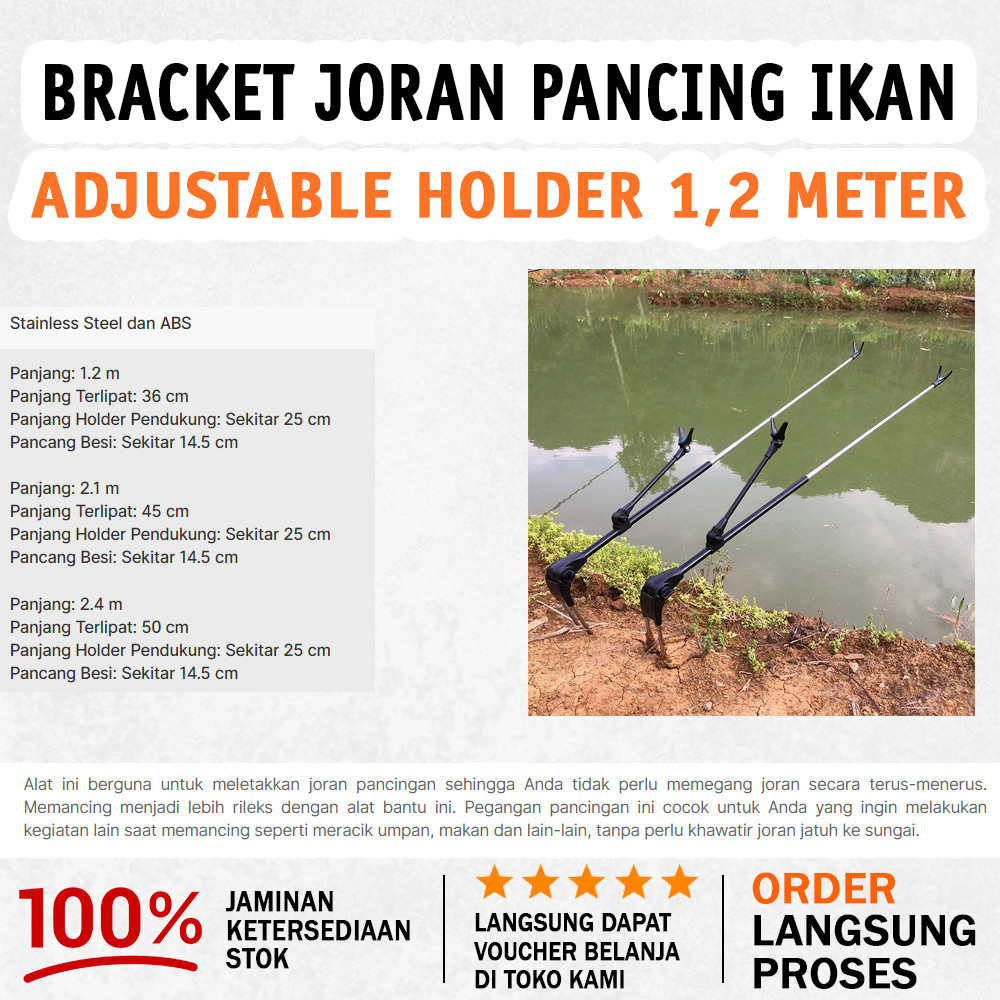 Jual Penyangga Stand Bracket Dudukan Joran Pancing | Adjustable ...