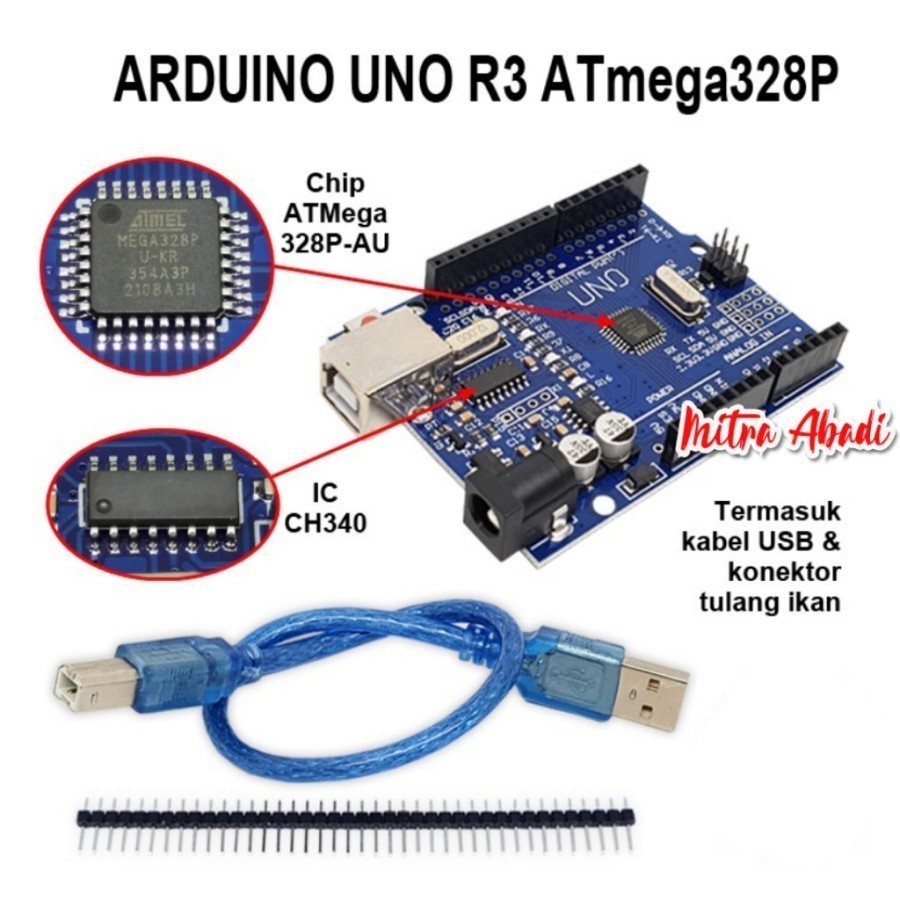Jual Arduino UNO R3 ATMega328P Development Board | Shopee Indonesia