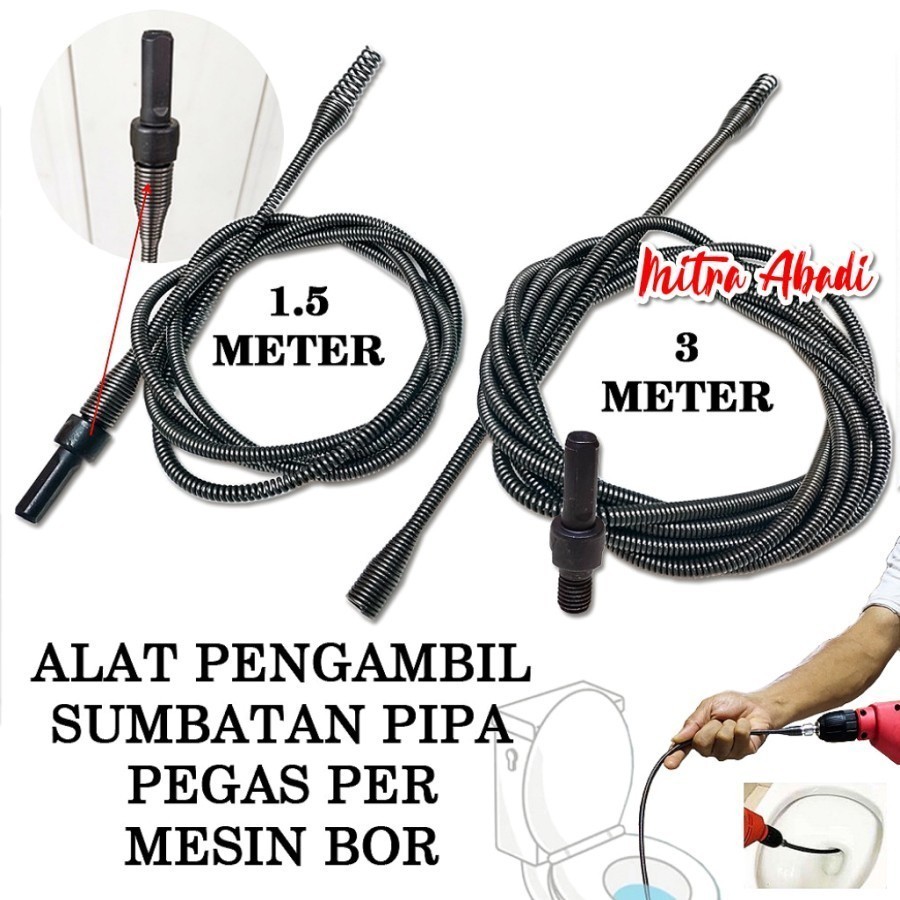 Jual Alat Pengambil Sumbatan Pipa Pembersih Saluran Air Per Pegas Mesin ...