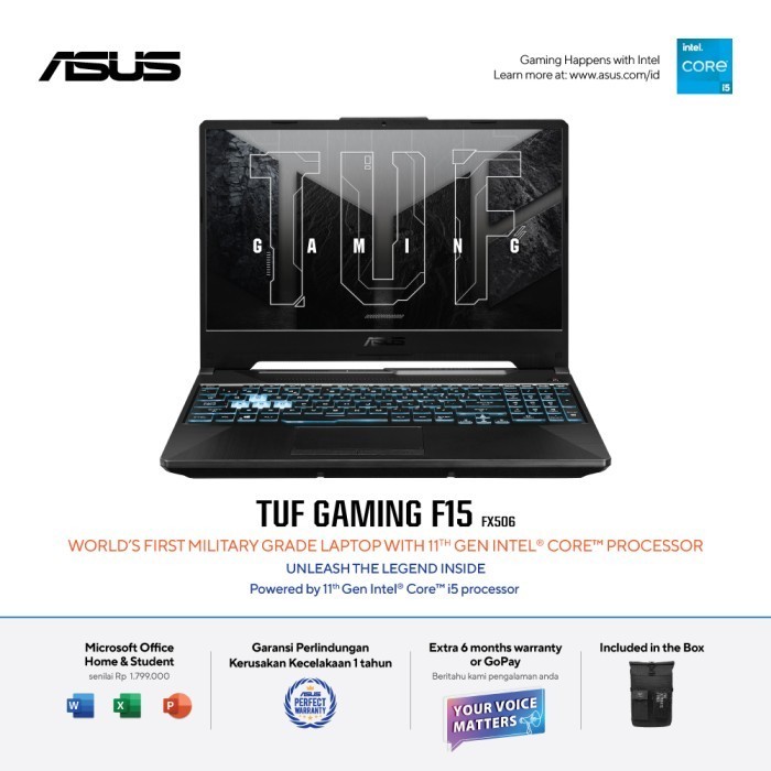 Jual ASUS TUF Gaming F15 FX506HF-I525B6T-O I5-11400H RTX2050 8GB 512GB 15.6" 144Hz W11 OHS ...