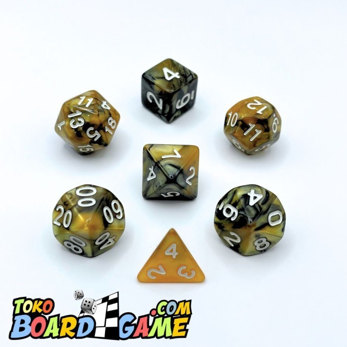 Jual 7 Dice Polyhedral Gold Dragon Dice Set + Pouch | Dungeons&Dragons ...