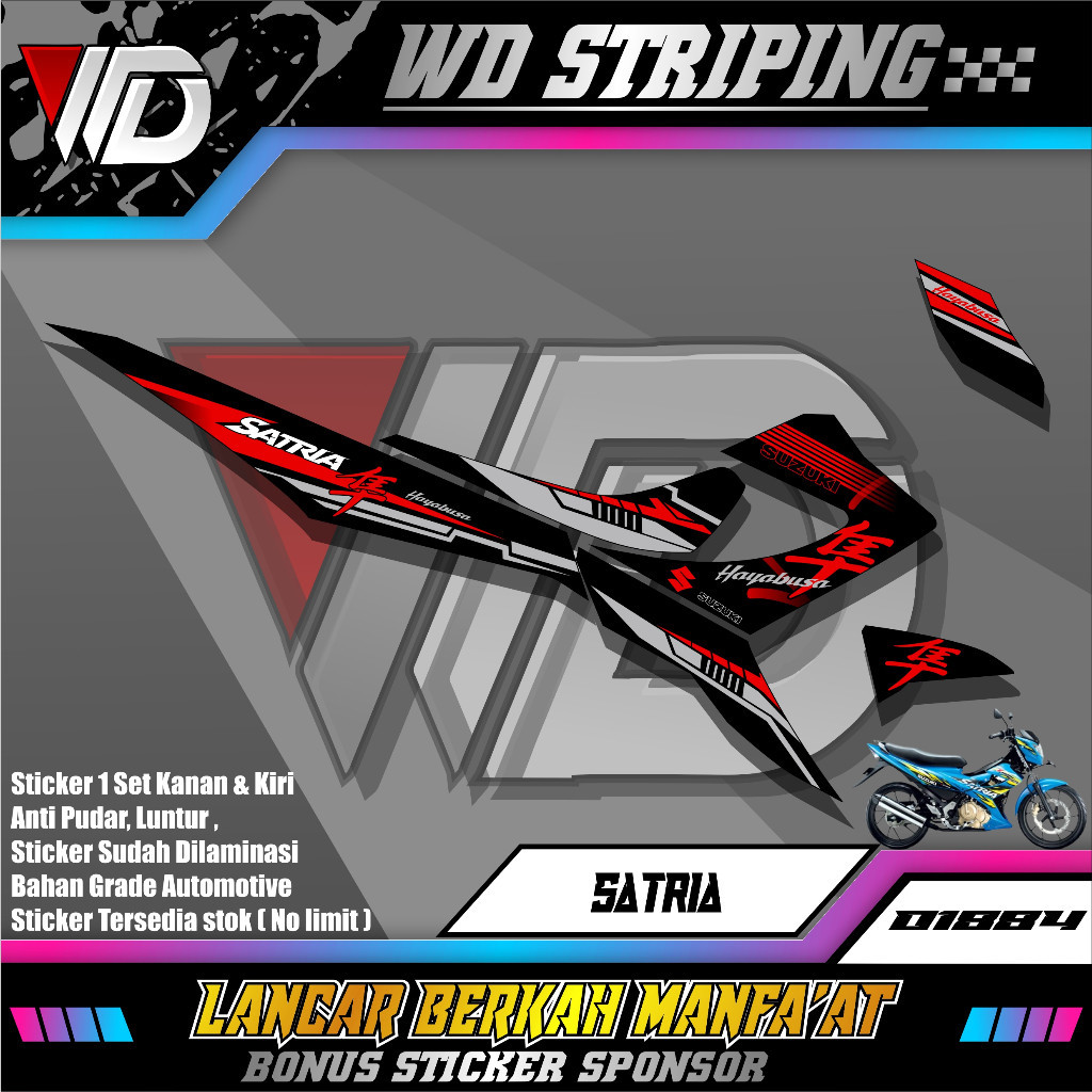 Jual Sticker Striping setiker motor suzuki Satria F / FU 150 Old Barong ...