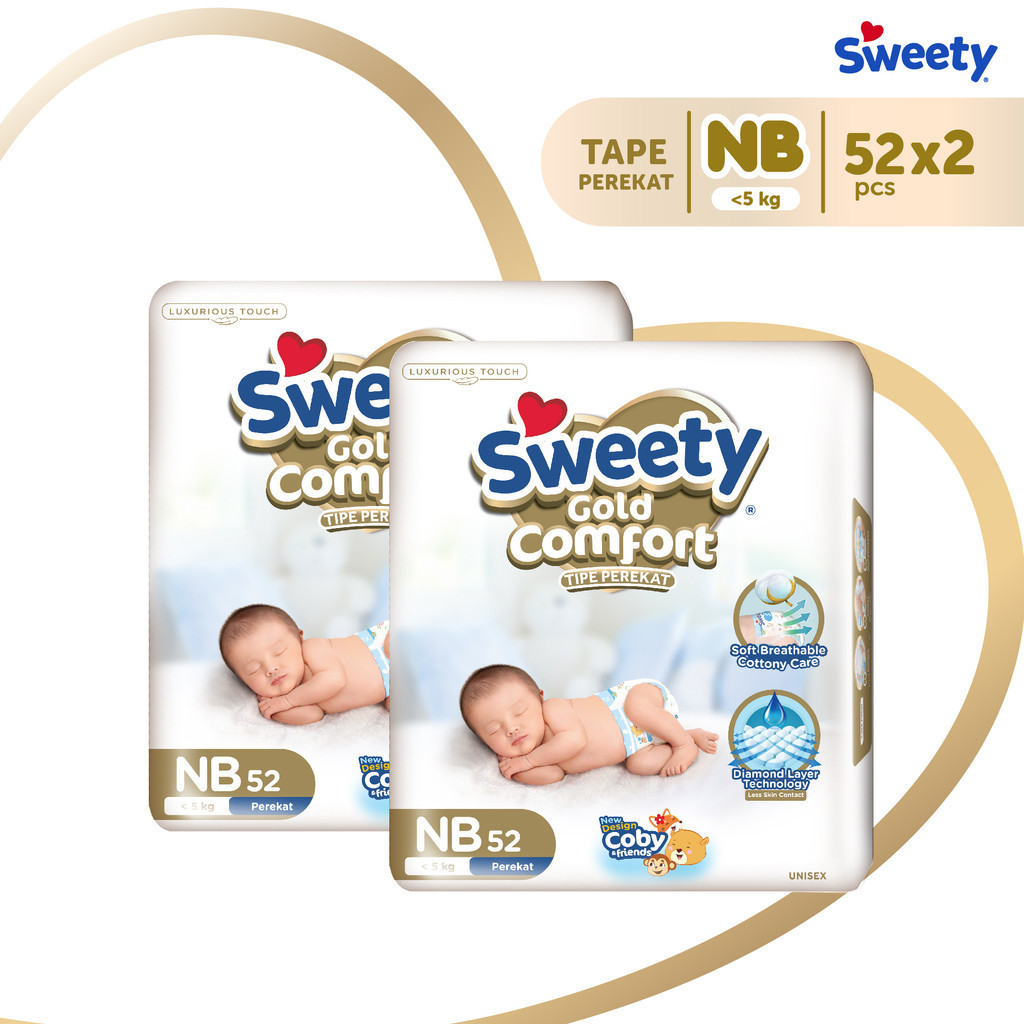 Jual Sweety Popok Gold Comfort - NB 52 x 2 | Shopee Indonesia