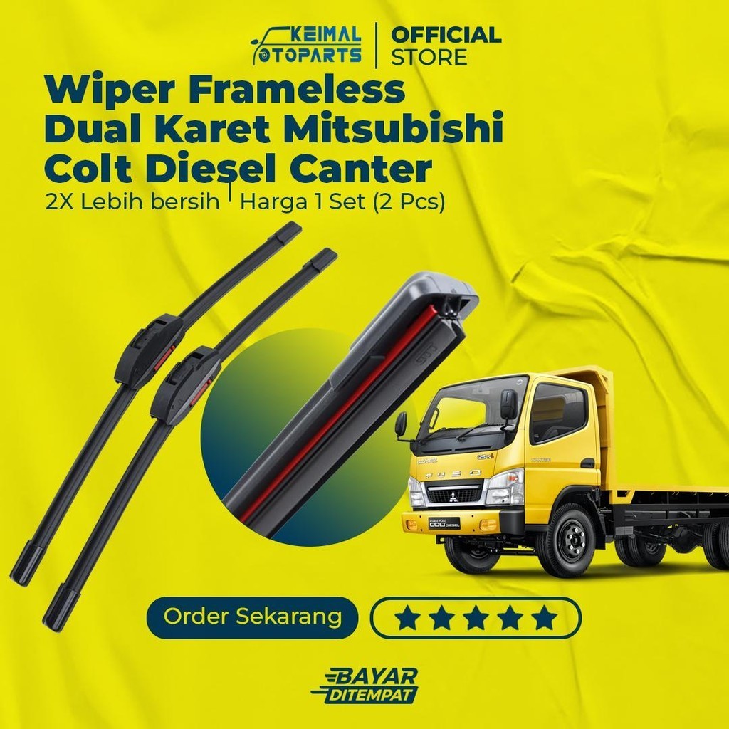 Jual Wiper Dual Karet Truk Colt Diesel Canter Blade 1 Set Kiri dan ...