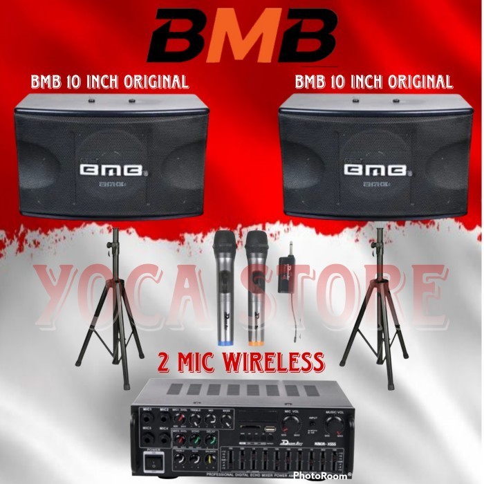 Jual Paket Sound System Karaoke Speaker BMB 10 Inch Ampli Bluetooth USB ...