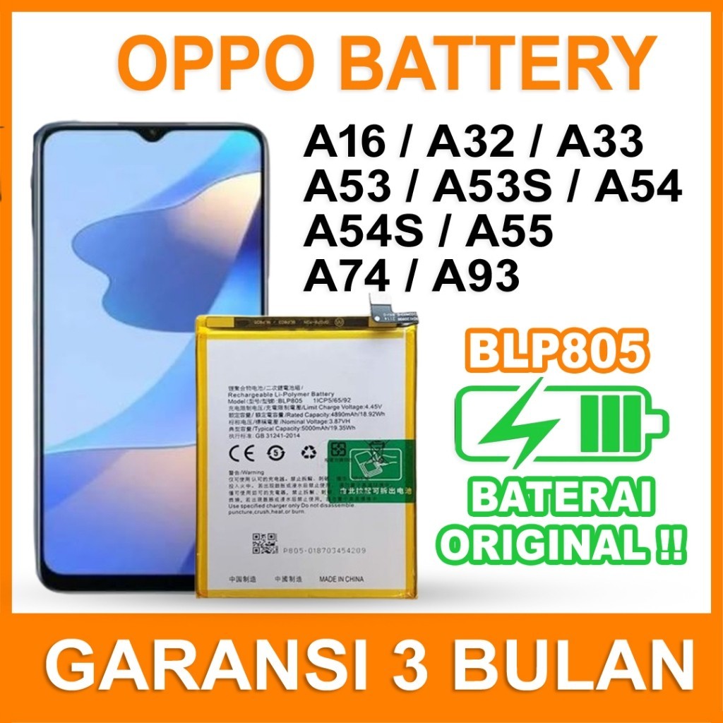 Jual BATERAI BATRE BATRAI OPPO A16 A32 A33 A53 A53S A54 A54S A55 A74 ...